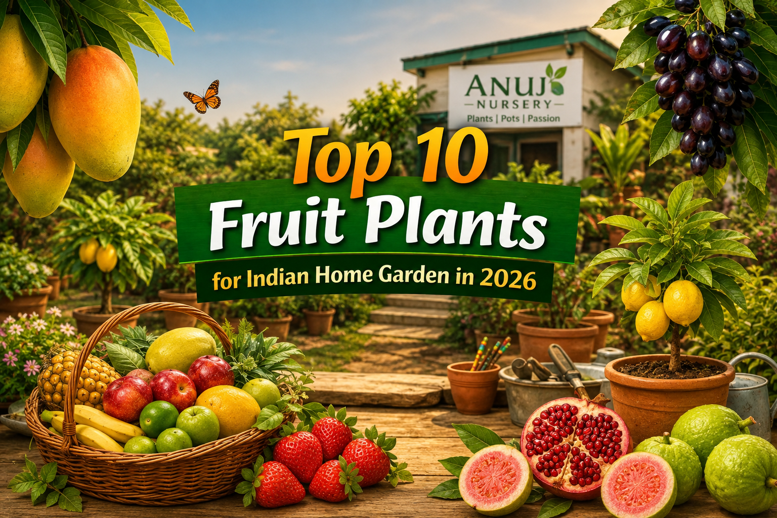 Top 10 Fruit Plants for Indian Home Garden in 2026 | Anuj Nursery